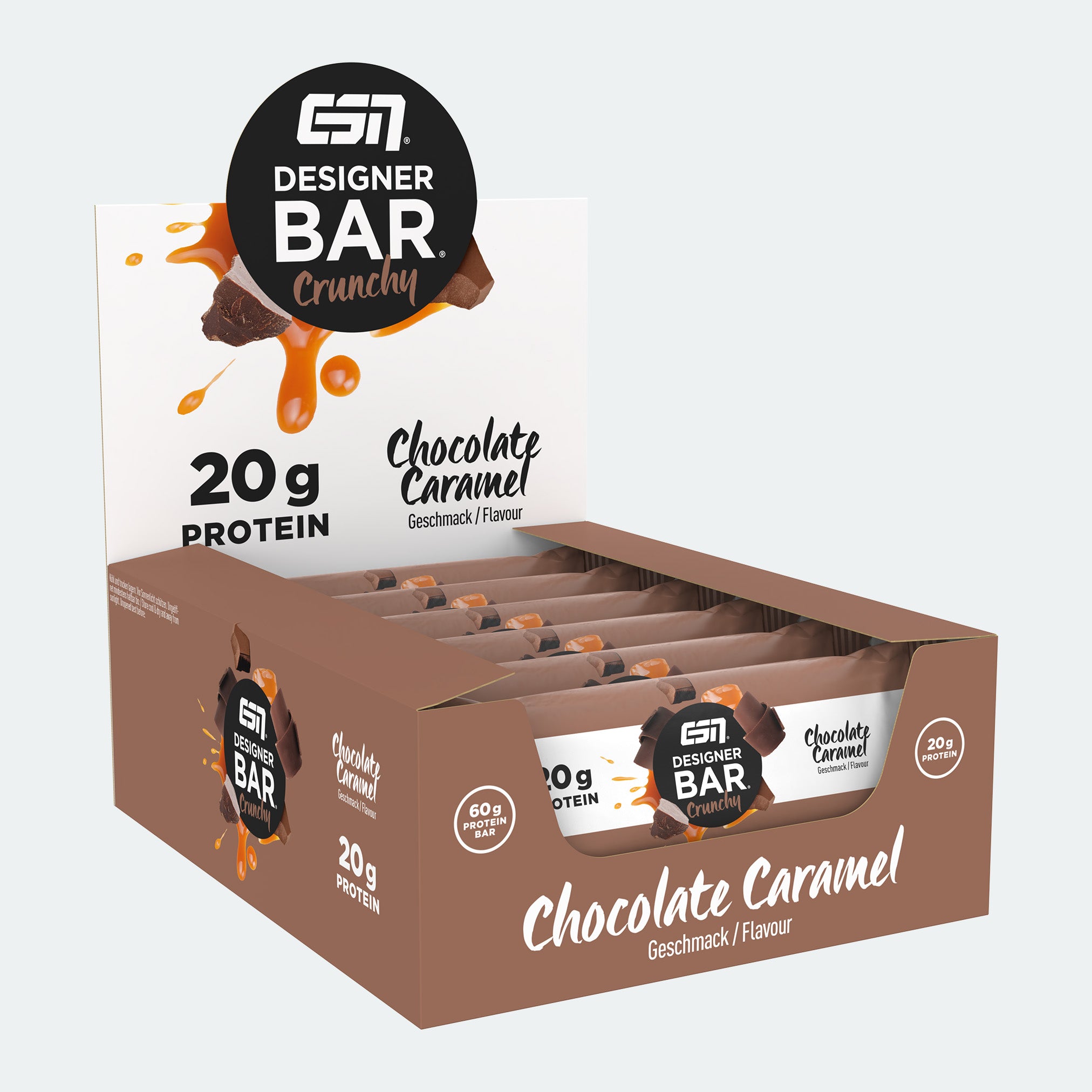 Designer Bar Crunchy kaufen | Bis zu 21g Eiweiß pro Riegel – ESN