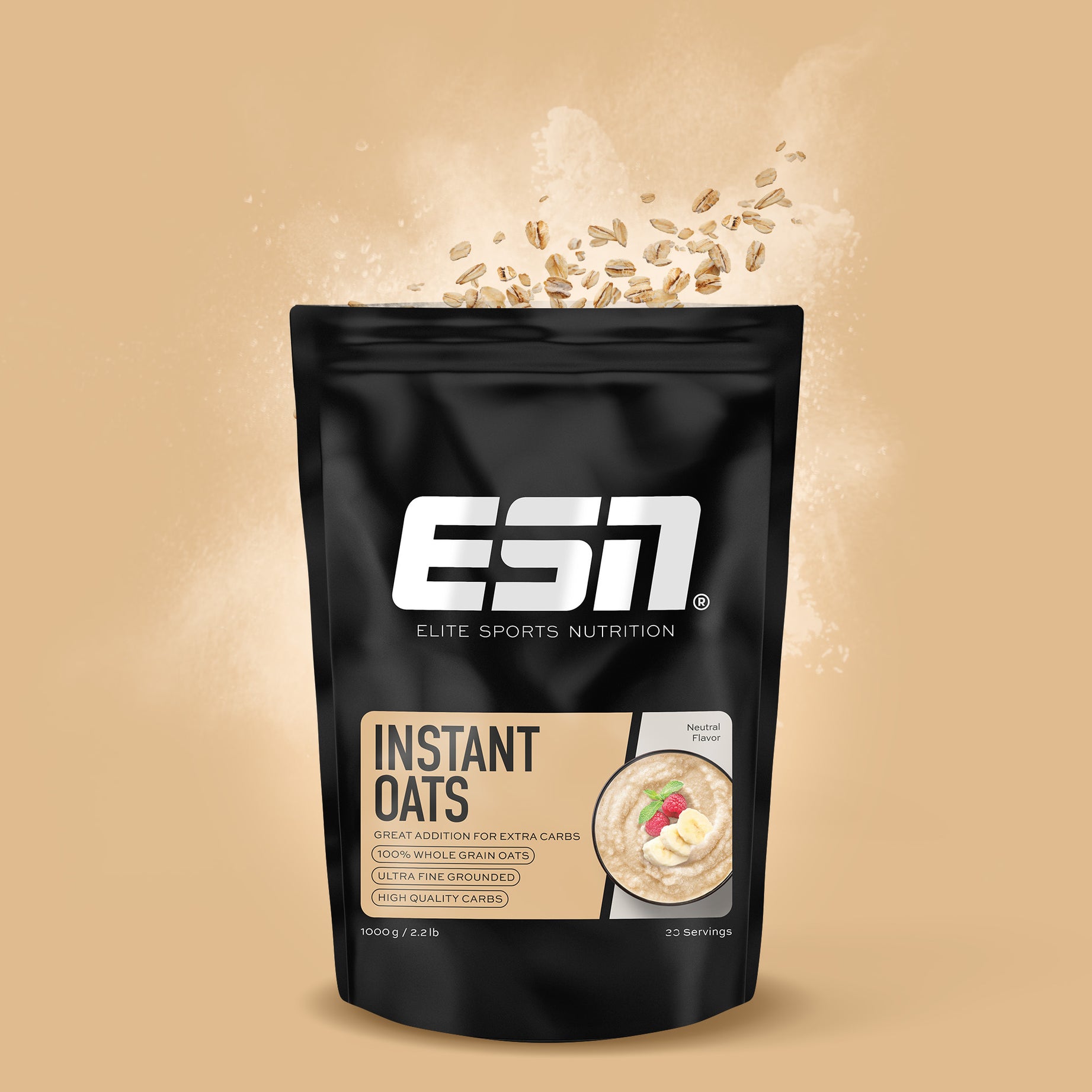 Instant Oats von ESN | Vollkorn-Haferflocken | 1000g